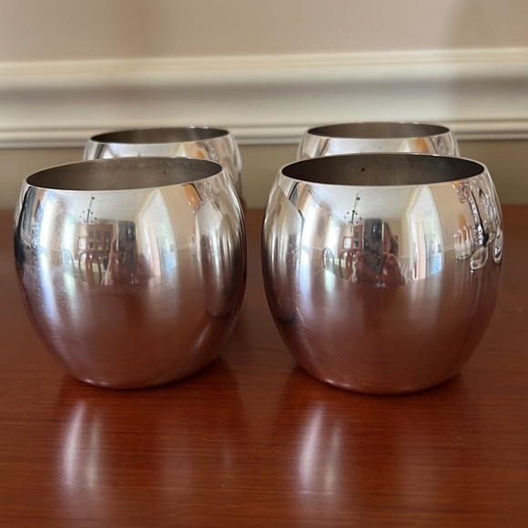POOLE | Dining | Set Of 4 Silverplated Roly Poly Punchrocks Cups By ...